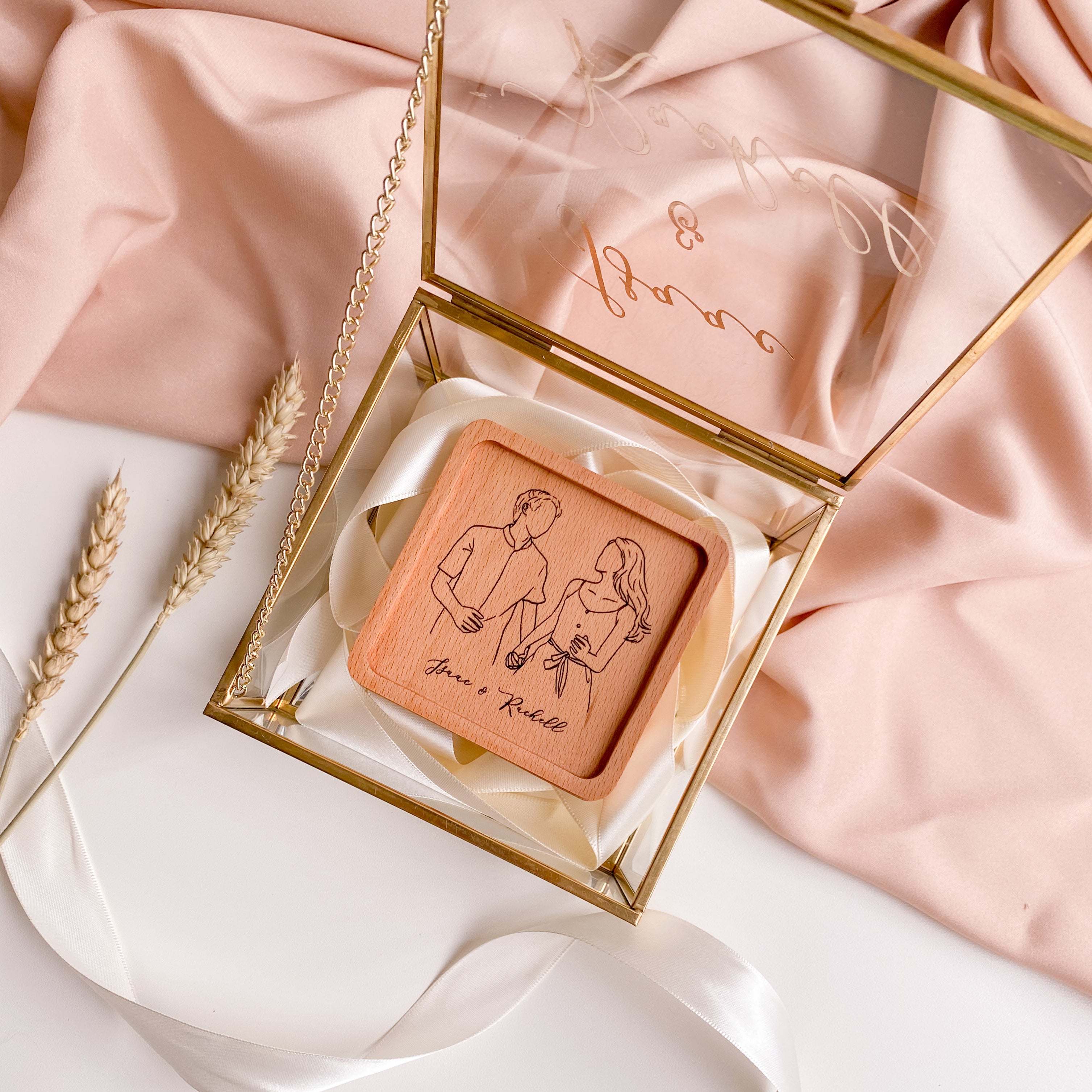 Glass box & Custom Portrait Coasters Set – Amusse